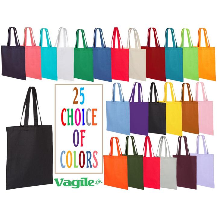 Vagile Cotton Tote shopping Bags Plain Eco Friendly 38cm x 42cm quality craft party Bags for ...