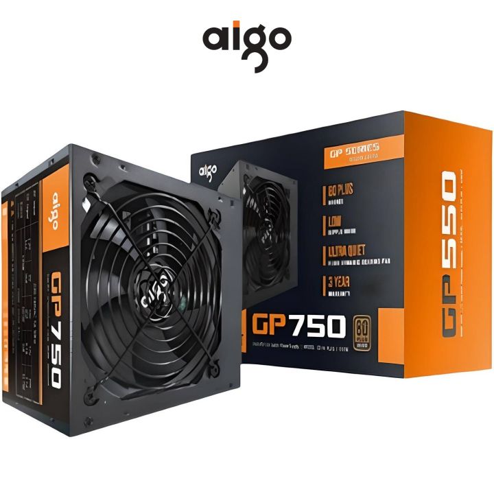 Aigo GP750 750W 80 Plus Bronze Certified Computer Power Supply Unit ATX ...