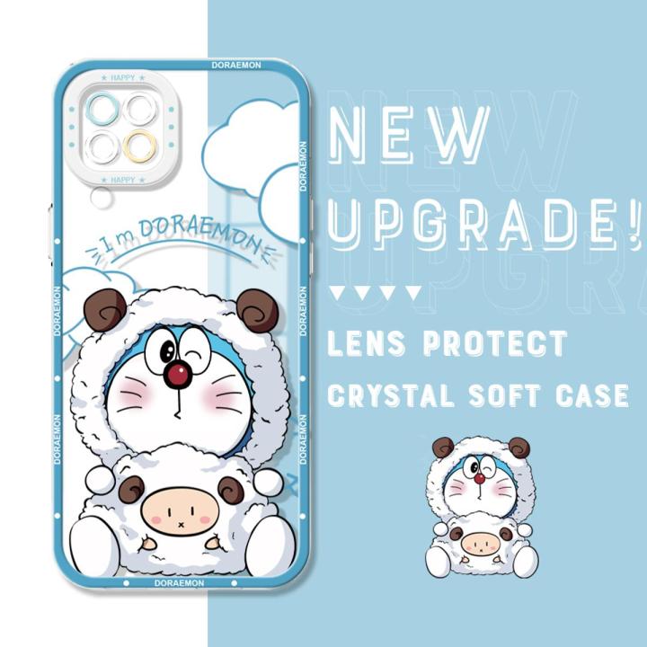 AMORVOR for Samsung Galaxy M22 A22 Back Cover Cartoon Doraemon Crystal ...