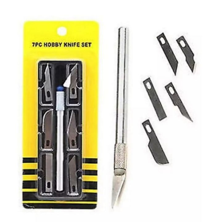 7pcs Pen Cutter Precision Knives Extractor Style Hobby For Crafts Art ...