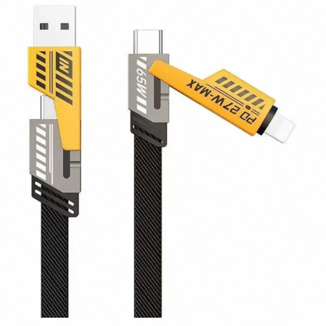 VOOXE 4 in 1 65 W Fast Charging Data Cable Nylon Braided Magnetic A ...