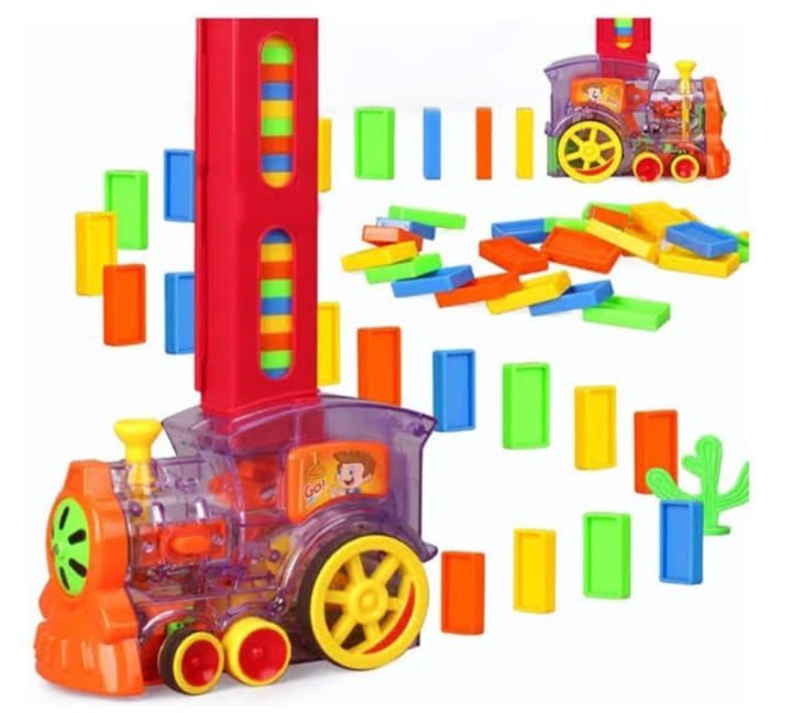 Automatic Domino Brick Laying Toy Train Domino Train Toy Set with 60 ...