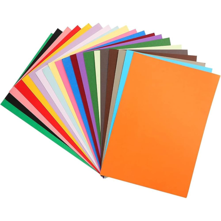 A4 Color Paper Pack – 100 Sheets | 20 Multi Colour Craft & Printer ...