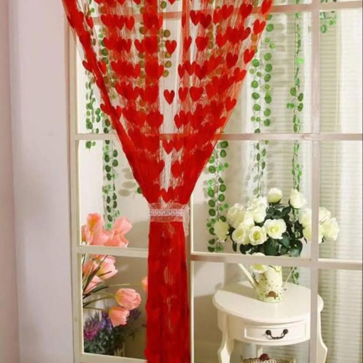 Red Heart Wire String Blinds Curtain | Daraz.pk