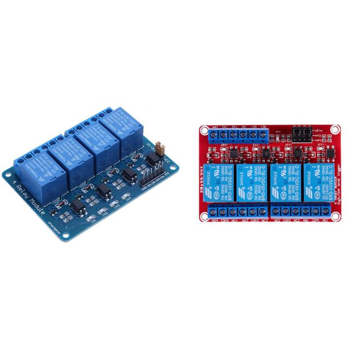 BRADOO- 1 Pcs 5V 4 Channel Relay Board Module & 1 Pcs 5V Level with ...