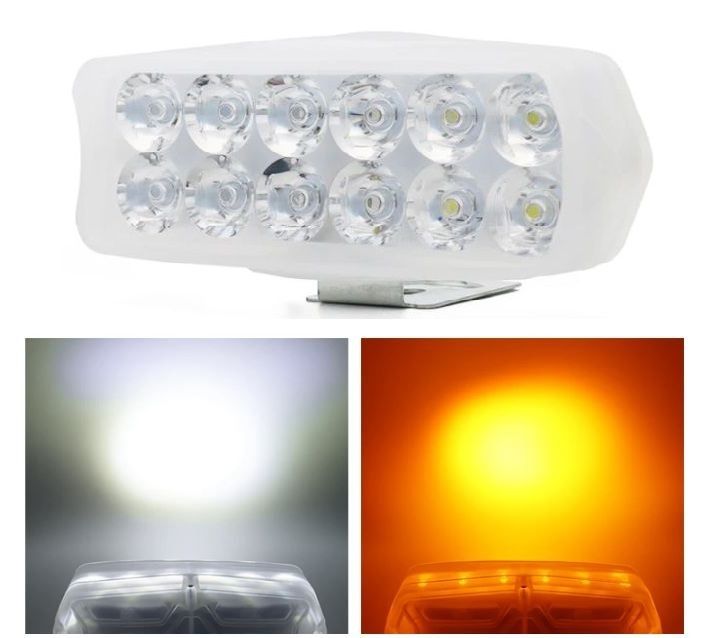 12W Motorcycle & Car 12 LED External Lights Headlight Spot Fog Lamp ...