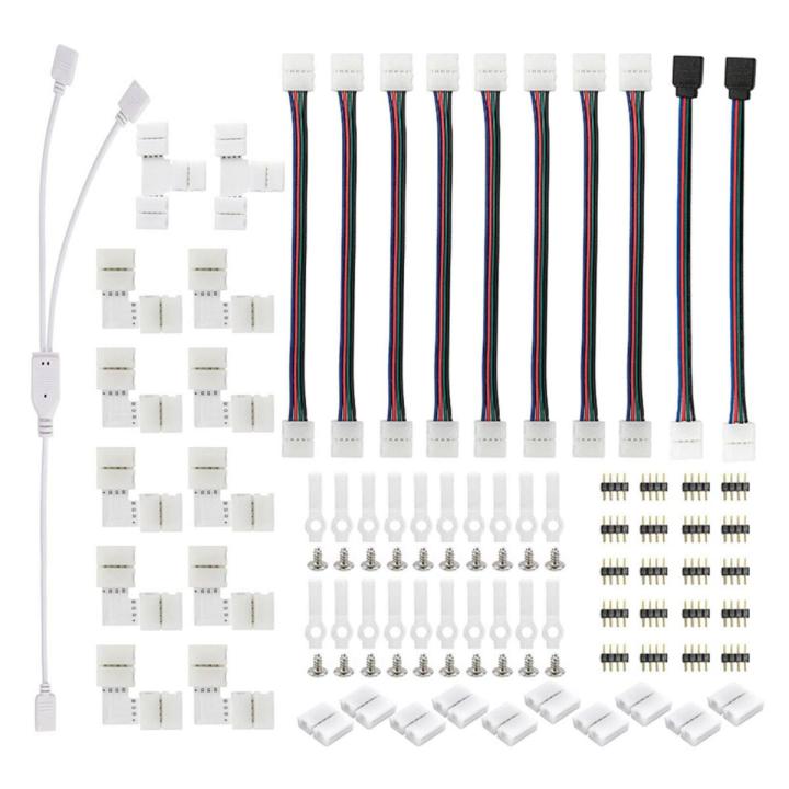 LED Strip Connector Kit For 5050 10mm 4Pin Includes 8 Types LED Strip Fitting | Daraz.pk