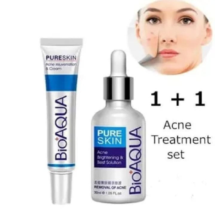 Anti-Acne Set Pack of 2 Acne Removal Face Cream & Serum Clear Skin ...