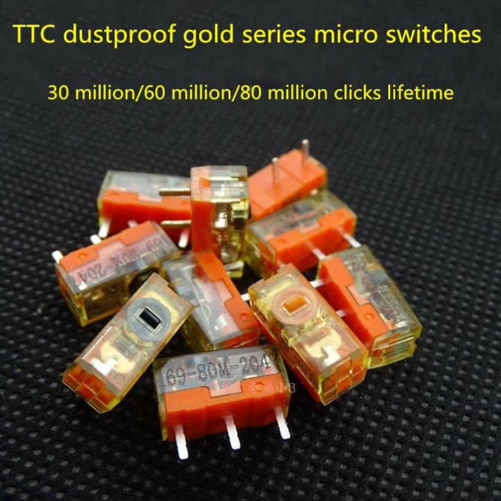 new arrival 2pcs/pack original TTC dustproof gold series mouse micro switch gold contactor 30 60 ...