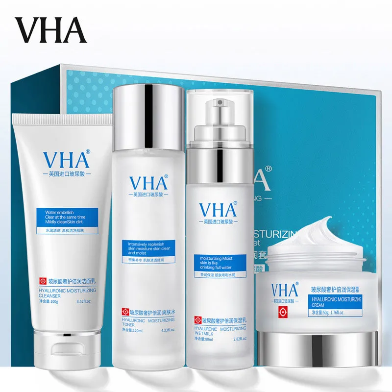 VHA Hyaluronic Acid Skin Care Set Facial Cleanser Toner Lotion Cream ...