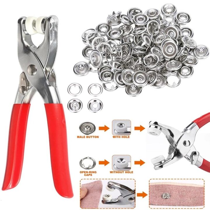 metal press studs snap button fastener plier tool kit clothing diy ...