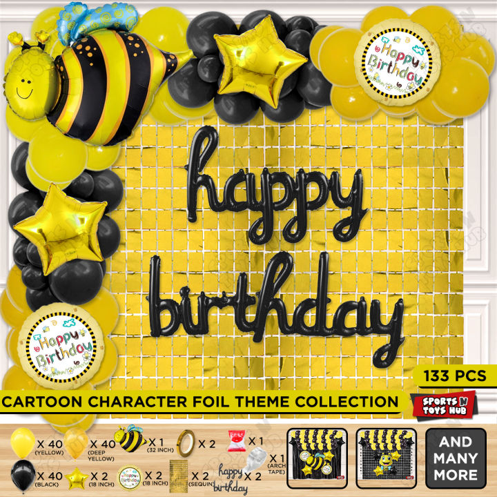 Honey Bee Foil Balloon Letter Arch Theme Collection, Happy Birthday ...