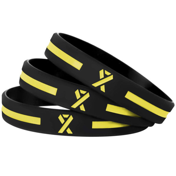 Yellow Green red blue pink Ribbon Silicone Wristbands Awareness Rubber ...
