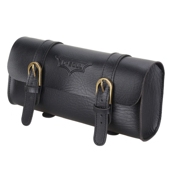 New Vintage Bicycle Handlebar Bag Bicycle Tail Bag PU Leather Cycling ...
