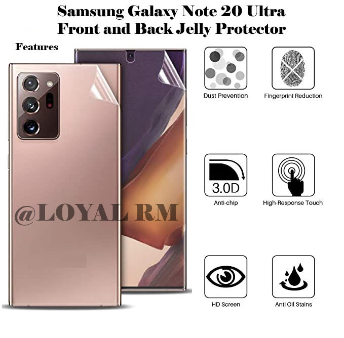 Samsung Galaxy Note 20 ULTRA Front and Back Hydrogel film Jelly ...