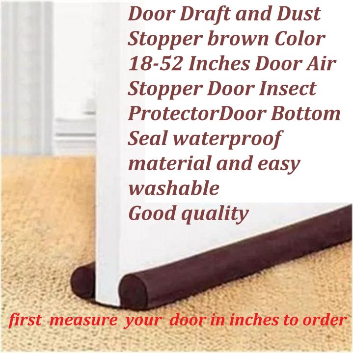 Door Draft and Dust Stopper brown Color 18-52 Inches Door Air Stopper ...
