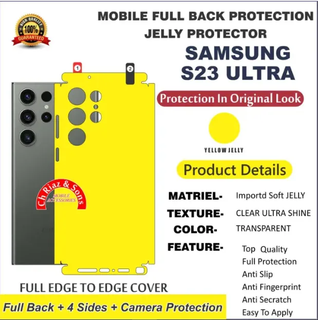 SAMSUNG S23 ULTRA CLEAR BACK 360 JELLY PROTECTOR WITH 4 SIDES PREMIUM ...