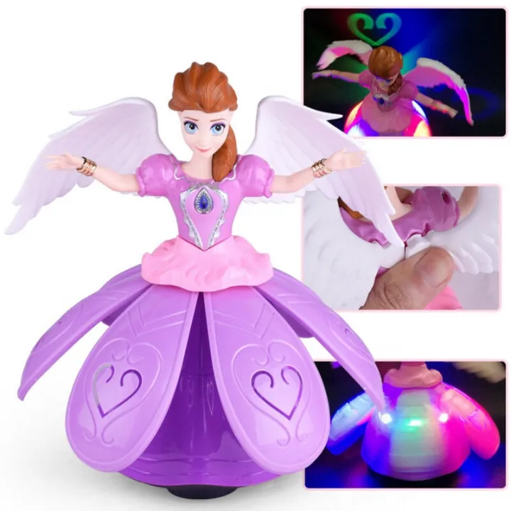 Dancing Angel Doll With Music Lights Princess Girl Multifunction LED ...