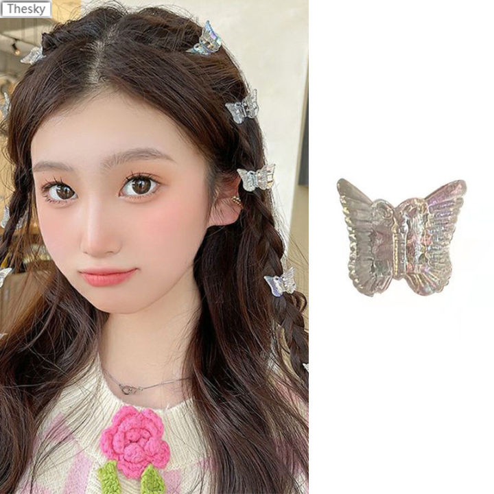 【TY】Mini Butterfly Hair Clip Transparent Butterfly Clips Hair Clip Hair ...