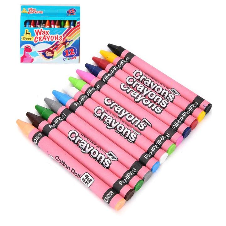 12 Wax Crayons Colors | Daraz.pk