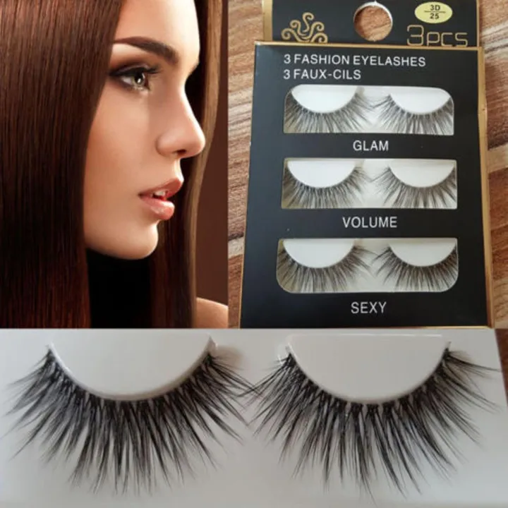 3 Pairs 3D Eye Lashes - High Quality Eyelashes Original Natural Look ...