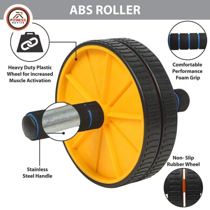 Dual-Wheel Stable Ab Roller with High-Density Knee Pad – Stainless ...