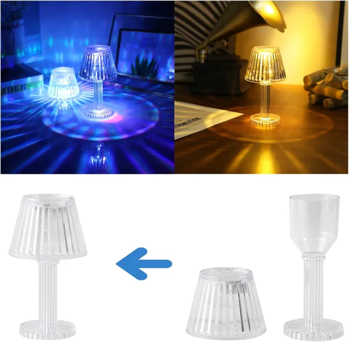 Cartel transparent diamond night lights acrylic cute table lamp bedroom ...