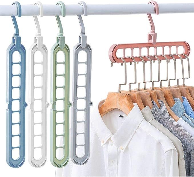 9-Hole Magic Rotating Clothes Hanger with 360° Swivel Hook – Space ...