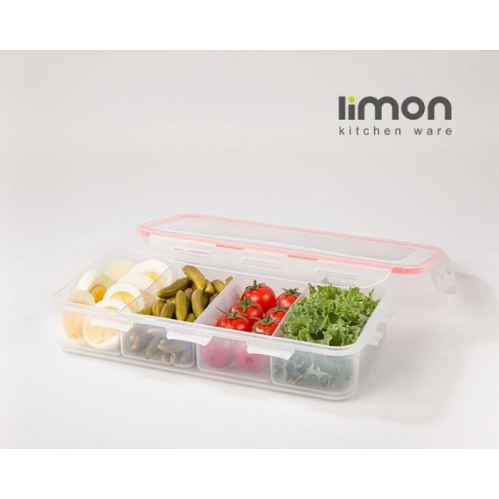 Limon Plastic Food Container 4 Section Box 1.8LTR | Daraz.pk