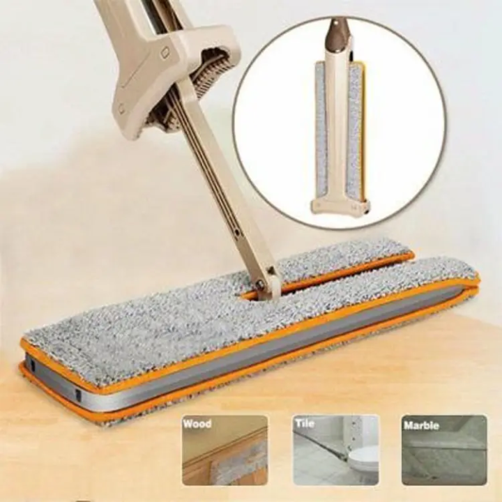 Self Wringing Double Sided Lazy Mop Telescopic 360 Spin Cloth And Automatic Squeeze / Self ...