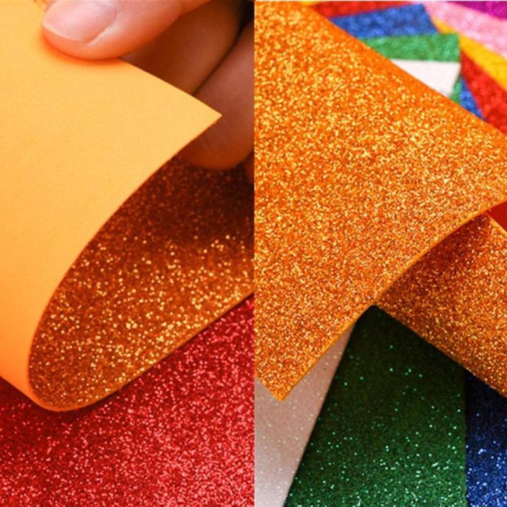 Foamic Glitter Sheet - pack Of 10 Mix Colour,Glitter Foamic Sheets A4 ...