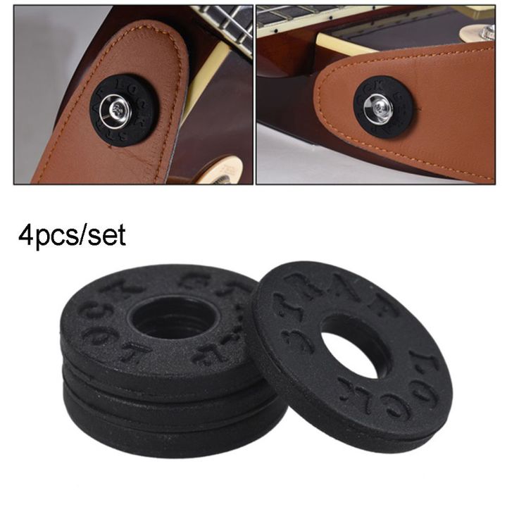 4pcs New Useful Accessories Guitar Parts Guitar Strap Locks Lock Rubber ...