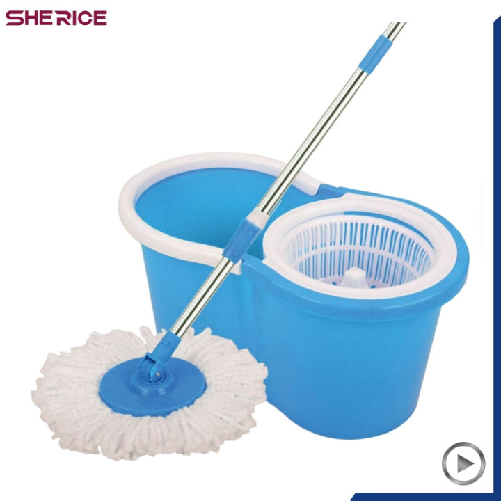 Rotating Spin Mop 360 with Bucket & Wheels - 01 Microfiber Cloth ...