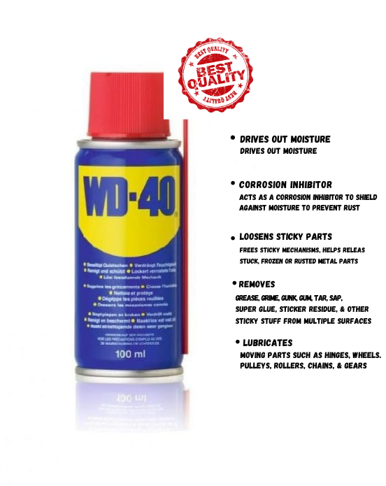"WD40 Antirust Spray Lubricant - 100ml | Made in UK | Multiuse Zang ...