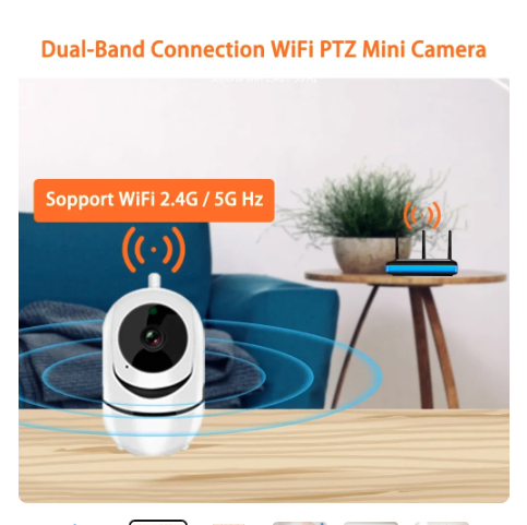 V380 5G 2.4G 2MP Security Camera System Indoor PTZ Camera Motion ...