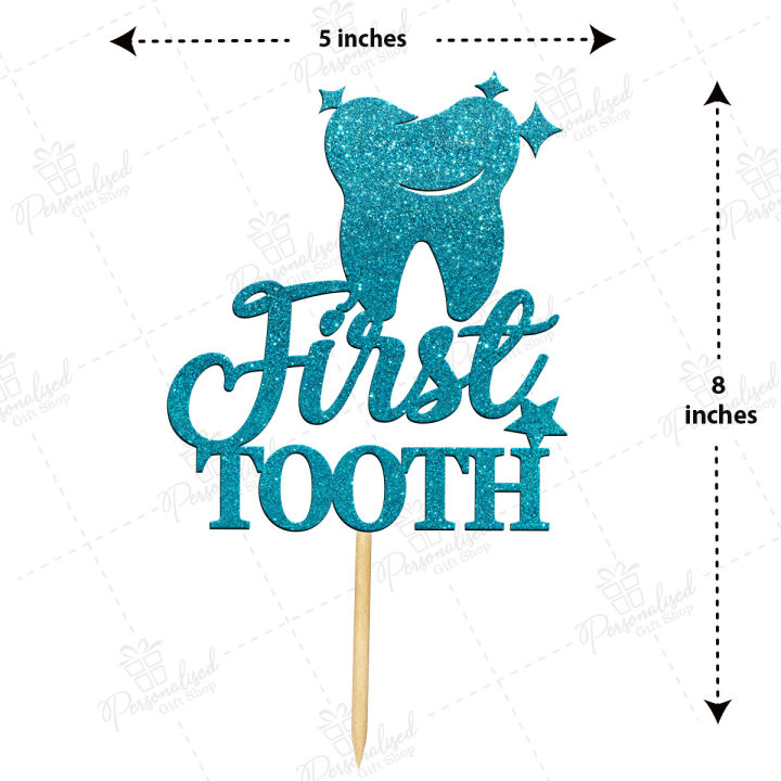 1st Teeth Baby Birthday Cake Topper For Kids Party Celebration, Party ...