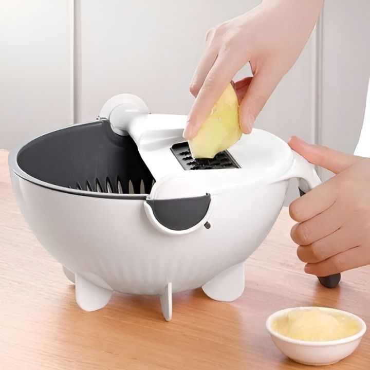 Rotatable Multi functional Wet Basket Vegetable Cutter Slicer Drainer ...