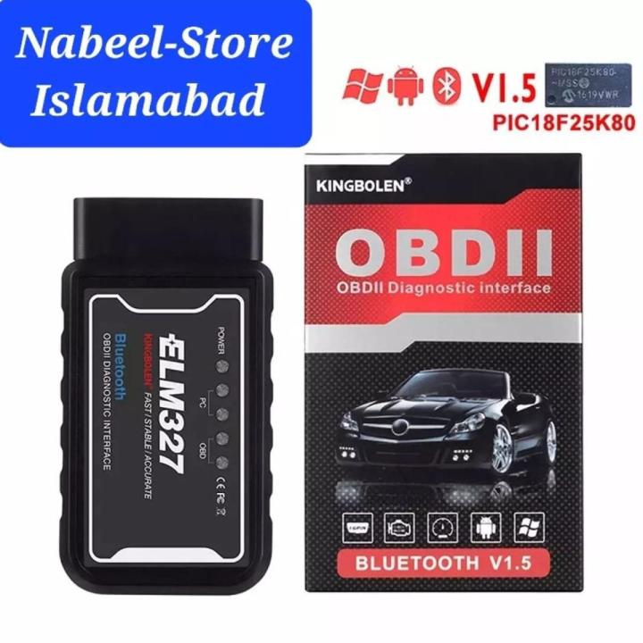 100% Original Kingbolen OBD2 Bluetooth ELM327 V1.5 Chip PIC18F25K80 Automotive Diagnostic Auto ...