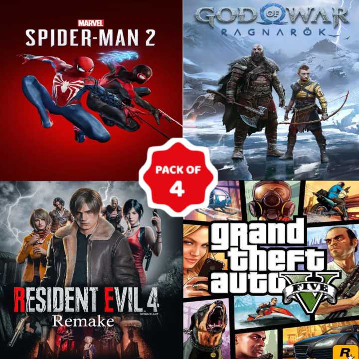 Pack Of 4 Marvel’s Spider-Man 2 , Resident Evil 4 Remake, God of War ...