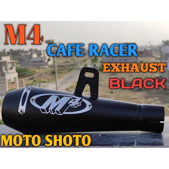 M4 Matt Black Exhaust For Motorcycle, Heavy Bikes, YBR, CB-150F, Derbi ...