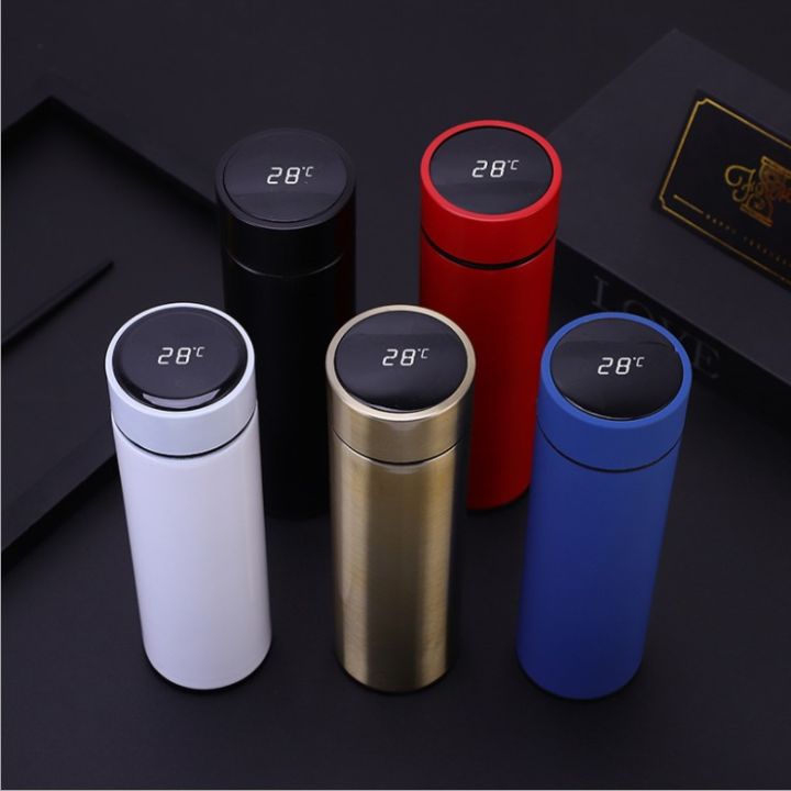 500ML Smart Thermos Water Bottle LED Digital Temperature Display Stainless Steel Insulated ...