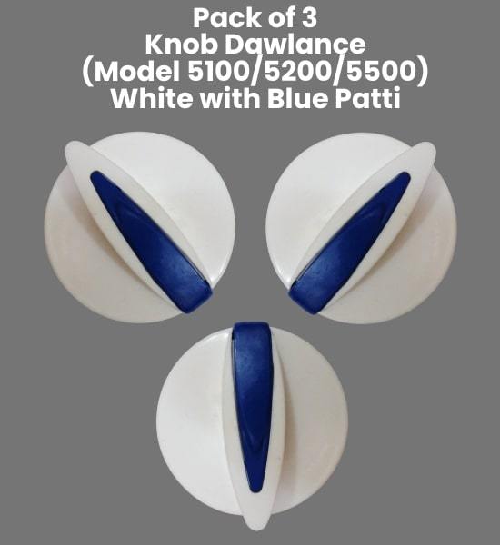 Pack of 3 Knob Dawlance 5100/5200/5500 (White with Blue Patti) Washing ...