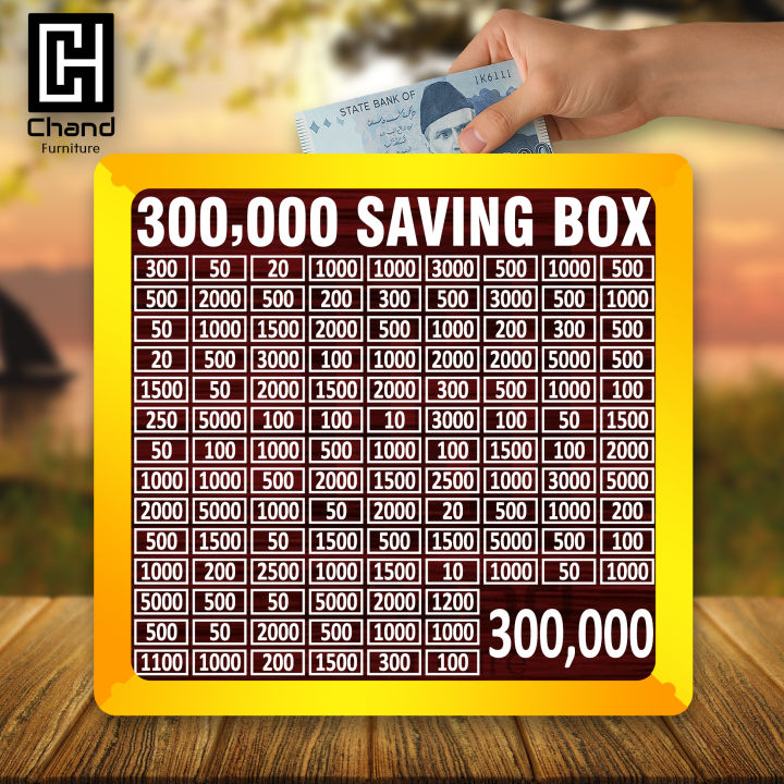300,000 Money Challenge Chart | Premium Assembled Wooden Saving Box ...
