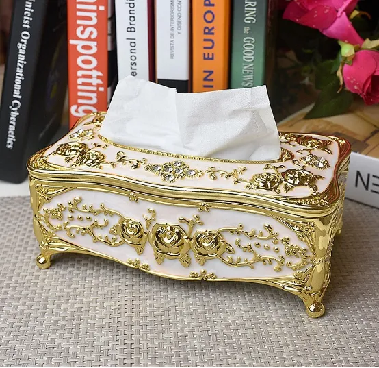European Style Fancy Tissue Box Cover – Rectangular Elegant Facial ...