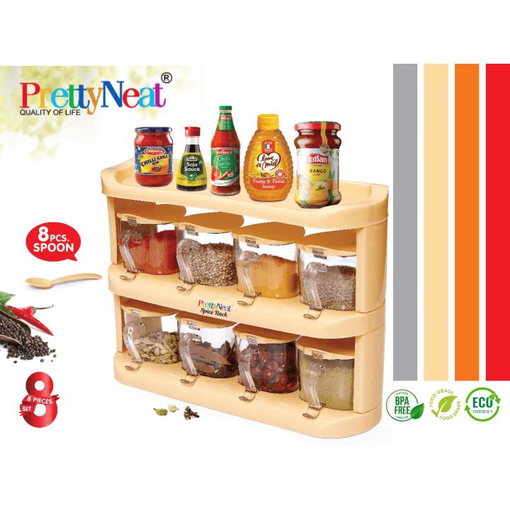 Pretty Neat 3 Tier Condiments & Spice Rack with 8 Spice Jars | Daraz.pk