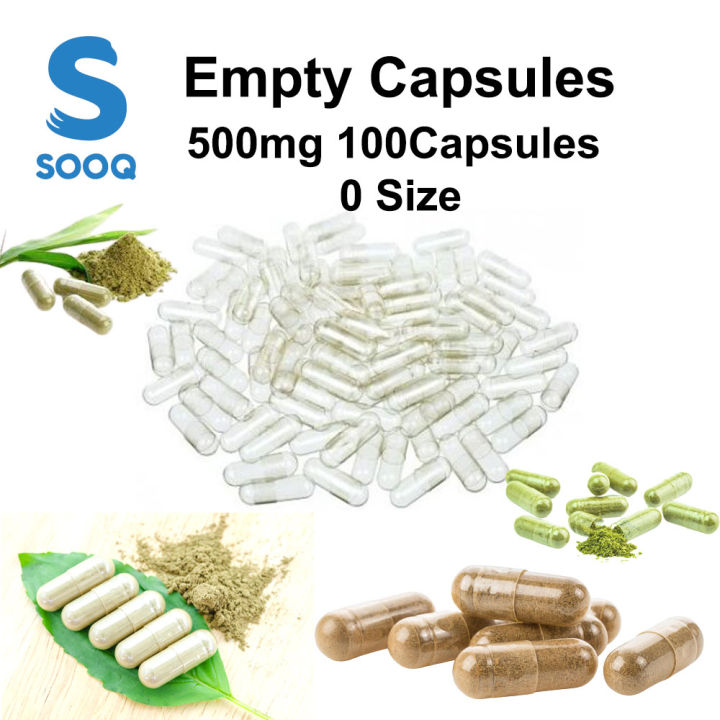 Empty Capsule Shells Powder & Herb Filling 500mg 100 pcs 0 size | Daraz.pk