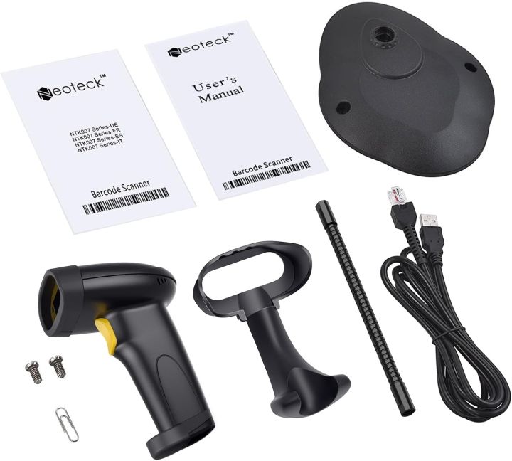 NEOTECH NTK007 Barcode Scanner USB Automatic Barcode Reader Long Range ...