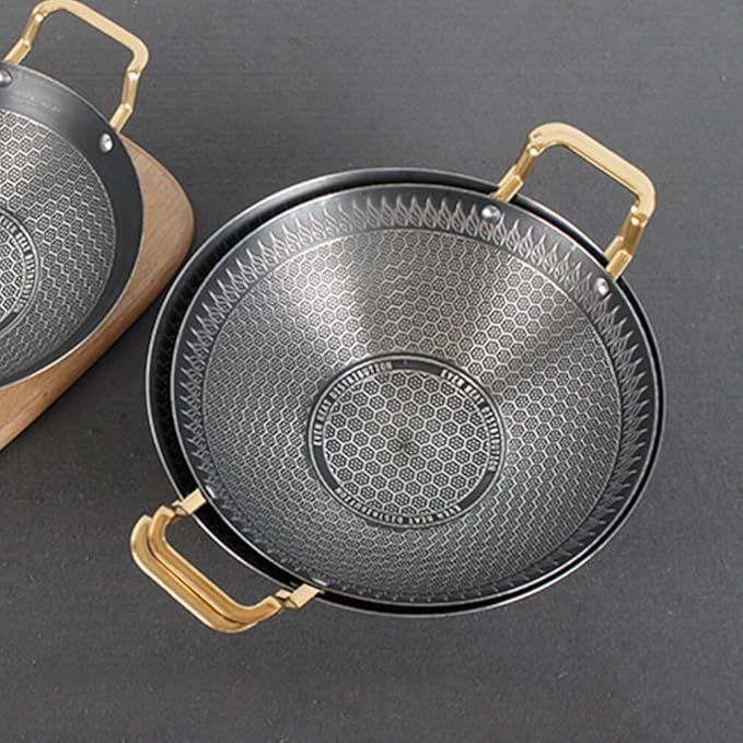 Stir-Fry Pan Stainless Steel Wok Pan Boiling Pot Nonstick Frying Pans ...