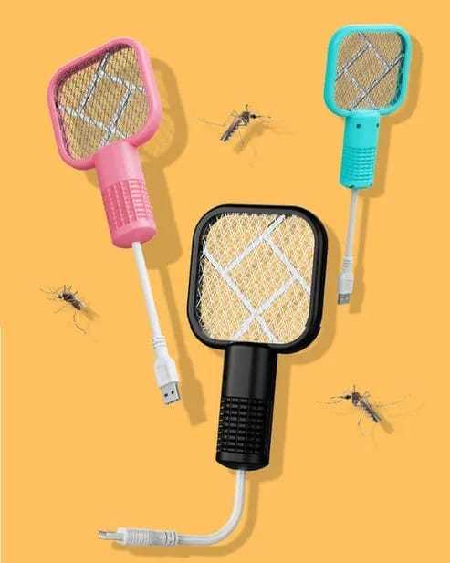 Electric Mosquito Racket USB Rechargeable Fly Killer Racquet – Portable ...