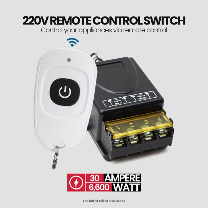 30A 220V AC 6600W Remote Control Switch for Heavy load air conditioner ...